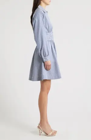Julia Jordan Stripe Seersucker Mini Shirtdress