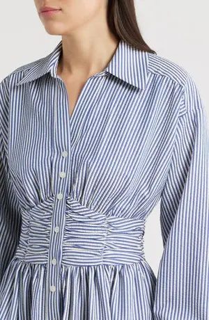 Julia Jordan Stripe Seersucker Mini Shirtdress