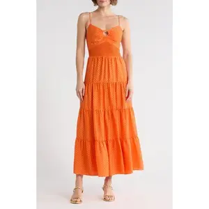 Alice + Olivia Clea Tiered Midi Sundress