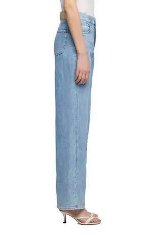 7 For All Mankind Stovepipe Straight-leg Cotton And Linen Jeans - Iris