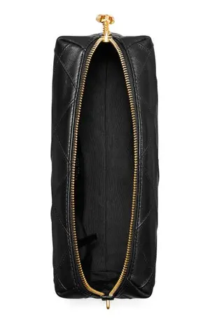 Tory Burch Large Fleming Leather Crossbody - Black