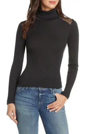 Hanro Rubina Lace Trim Turtleneck
