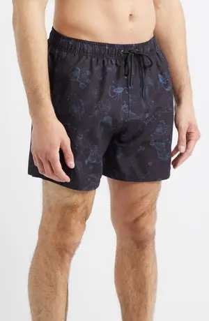 BOARDIES Animal Print Swim Trunks - Black