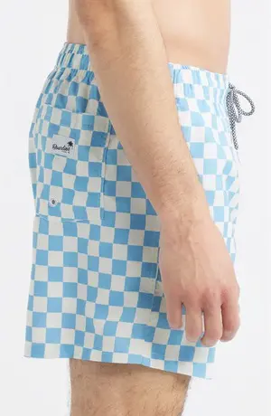 BOARDIES Checkerboard Print Swim Trunks