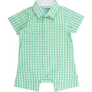 RUGGEDBUTTS Cotton Gingham Polo Romper
