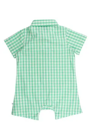 RUGGEDBUTTS Cotton Gingham Polo Romper
