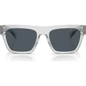Prada 55mm Rectangular Sunglasses - Crystal Grey/dark Grey