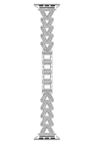 POSH TECH Valentina Stainless Steel & Rhinestone Apple Watch Bracelet - Silver