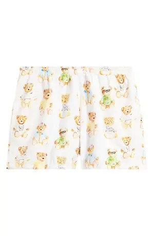 MARKET Teddy Print Tech Shorts - White Multi