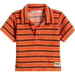 BOBO CHOSES Stripe Brick Terry Cloth Polo