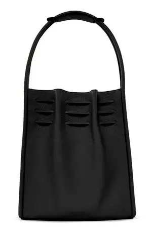 BEHNO Large Leather Hobo Bag Black