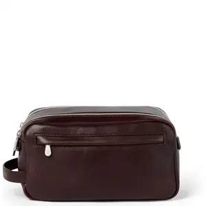 Brunello Cucinelli Calfskin Beauty Case With Double Zipper - Burgundy