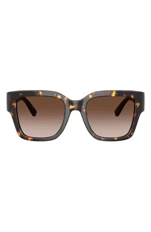 Tory Burch 52mm Gradient Polarized Square Sunglasses - Brown Tortoise/brown