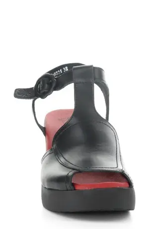 Fly London Platform Sandal With Ankle Strap - Black