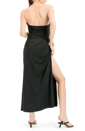 Bardot Alberta Ruched Cutout Strapless Dress
