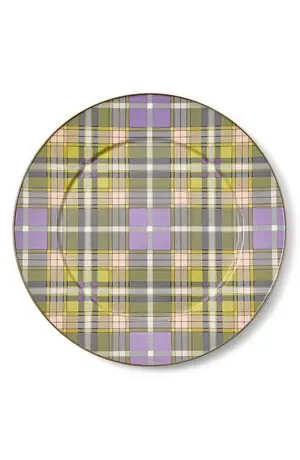 MACKENZIE-CHILDS Serving Platter - Tartan Violet