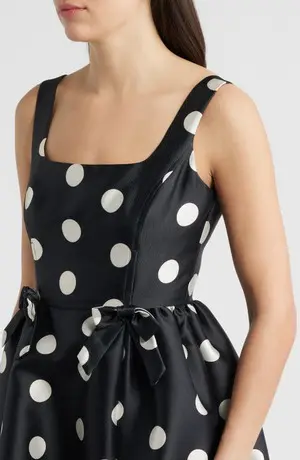 Julia Jordan Polka Dot Bow Detail Midi Dress