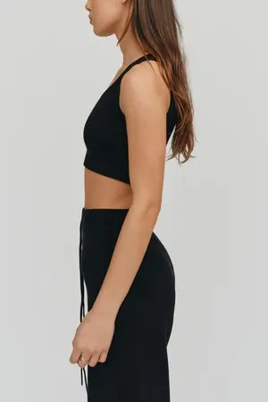 KATHRYN MCCARRON Bardot Cropped Tank - Black