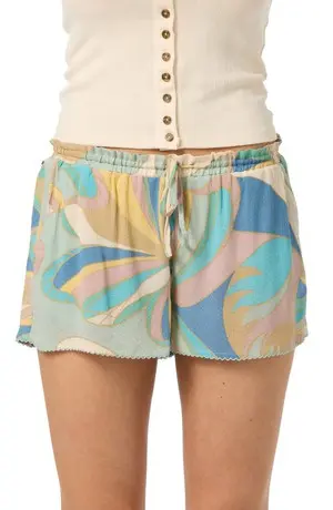 O'Neill Layne Butterfly Print Drawstring Shorts