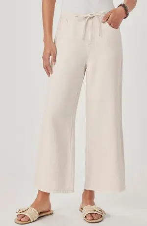 Splendid Lounge Wide Leg Crop Jeans - Moonstone White