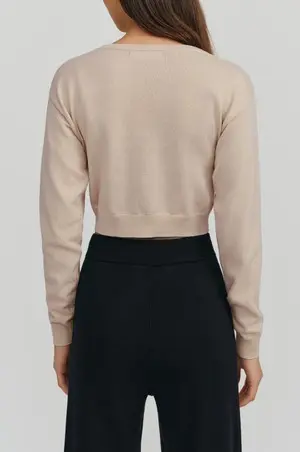 KATHRYN MCCARRON Astrid Long Sleeve Crop Sweater - Camel