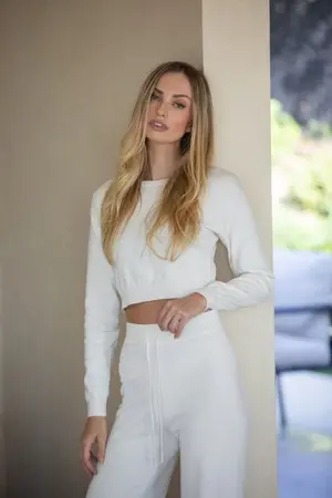 KATHRYN MCCARRON Astrid Long Sleeve Crop Sweater - Camel