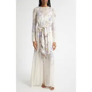 Zimmermann Luna Long Sleeve Maxi Dress - Blue Songbird