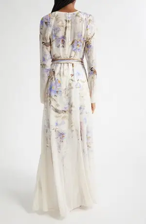 Zimmermann Luna Long Sleeve Maxi Dress - Blue Songbird