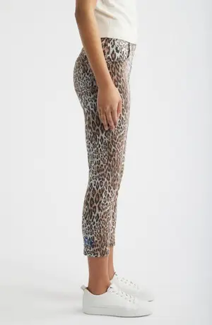 Hue Ultrasoft Leopard Cotton Blend Capri Leggings