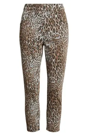 Hue Ultrasoft Leopard Cotton Blend Capri Leggings