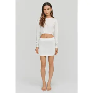 KATHRYN MCCARRON Gia Metallic Mini Skirt - White