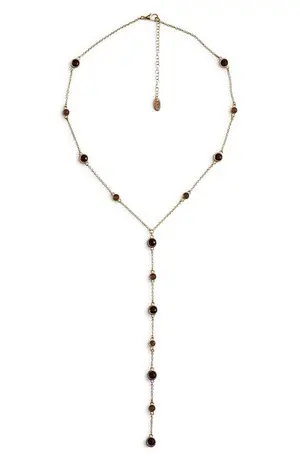 Mango Crystal Y-necklace - Gold