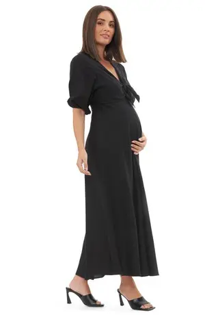 RIPE MATERNITY Camille Tie Front Maternity/nursing Dress