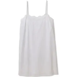 PETITE PLUME Fleur Cotton Voile Slip Nightgown - White