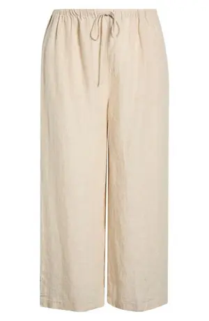 Caslon Wide Leg Crop Linen Pants