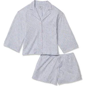 PETITE PLUME Olivia Pima Cotton Short Pajamas - White