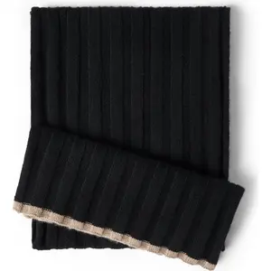 Brunello Cucinelli Cashmere Rib Knit Scarf - Black