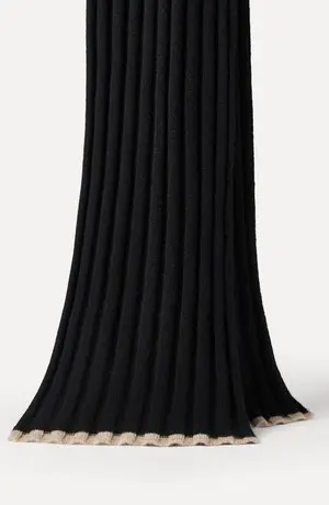 Brunello Cucinelli Cashmere Rib Knit Scarf - Black