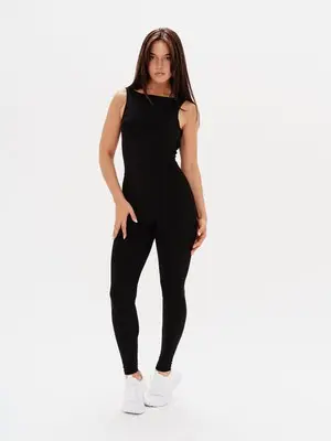 REVYVE ACTIVE Boatneck Jumpsuit - Black