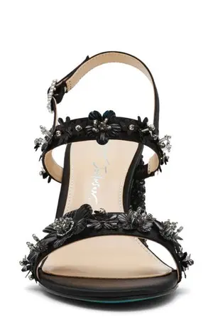 Betsey Johnson Drue Rhinestone Heel Sandals - Black