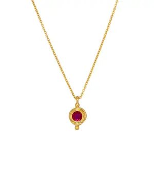 OTTOMAN HANDS Birthstone Pendant Necklace July