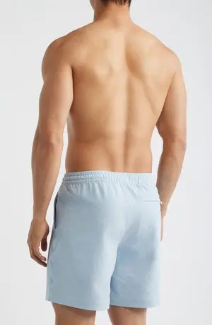 Nordstrom 7-inch Seersucker Swim Trunks - Blue Celestial