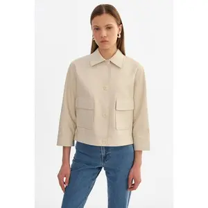 LAMARQUE Elara Faux Leather Jacket - Bone