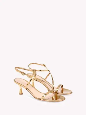 GIANVITO ROSSI Ascent 55 Sandal - Gold Calf Leather