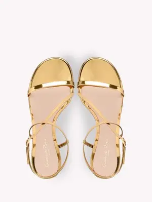 GIANVITO ROSSI Ascent 55 Sandal - Gold Calf Leather