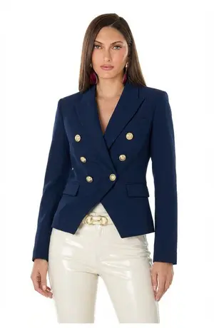 THE NOLI SHOP Sasha Double Breasted Blazer - Navy