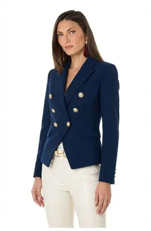 THE NOLI SHOP Sasha Double Breasted Blazer - Navy