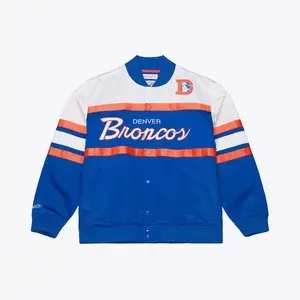 Mitchell & Ness Denver Broncos Head Coach Lightweight Full-snap Satin Jacket - Royal