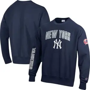 Champion New York Yankees Reverse Weave Chenille Sweatshirt - Navy