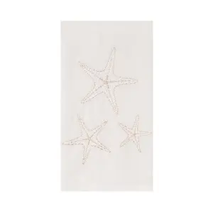 C&F HOME Gold Coast Starfish 100% Cotton Handtowel - White